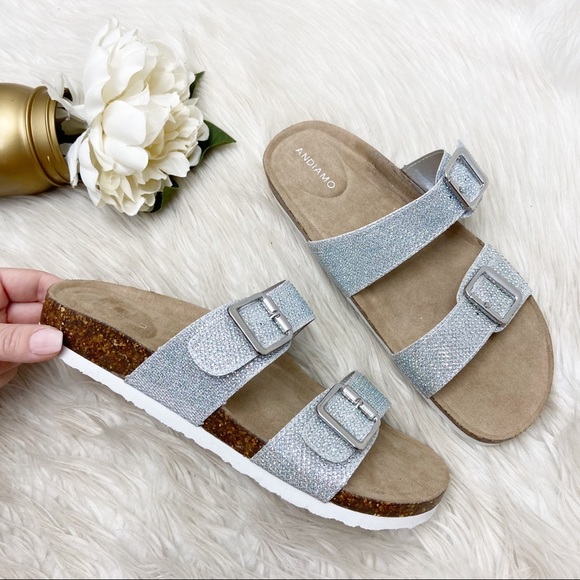 andiamo | Shoes | New Andiamo Rhinestone Double Buckle Sandals | Poshmark